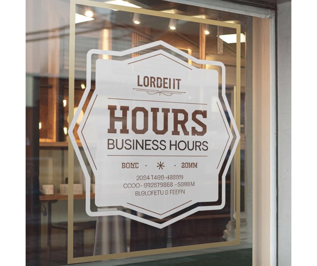 Custom Store Hours Decal – Vinyl Window Cling for Business, Storefront ...