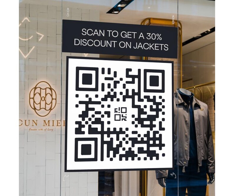 Custom QR Code Window Cling Decal – Static Cling Vinyl Sticker for ...