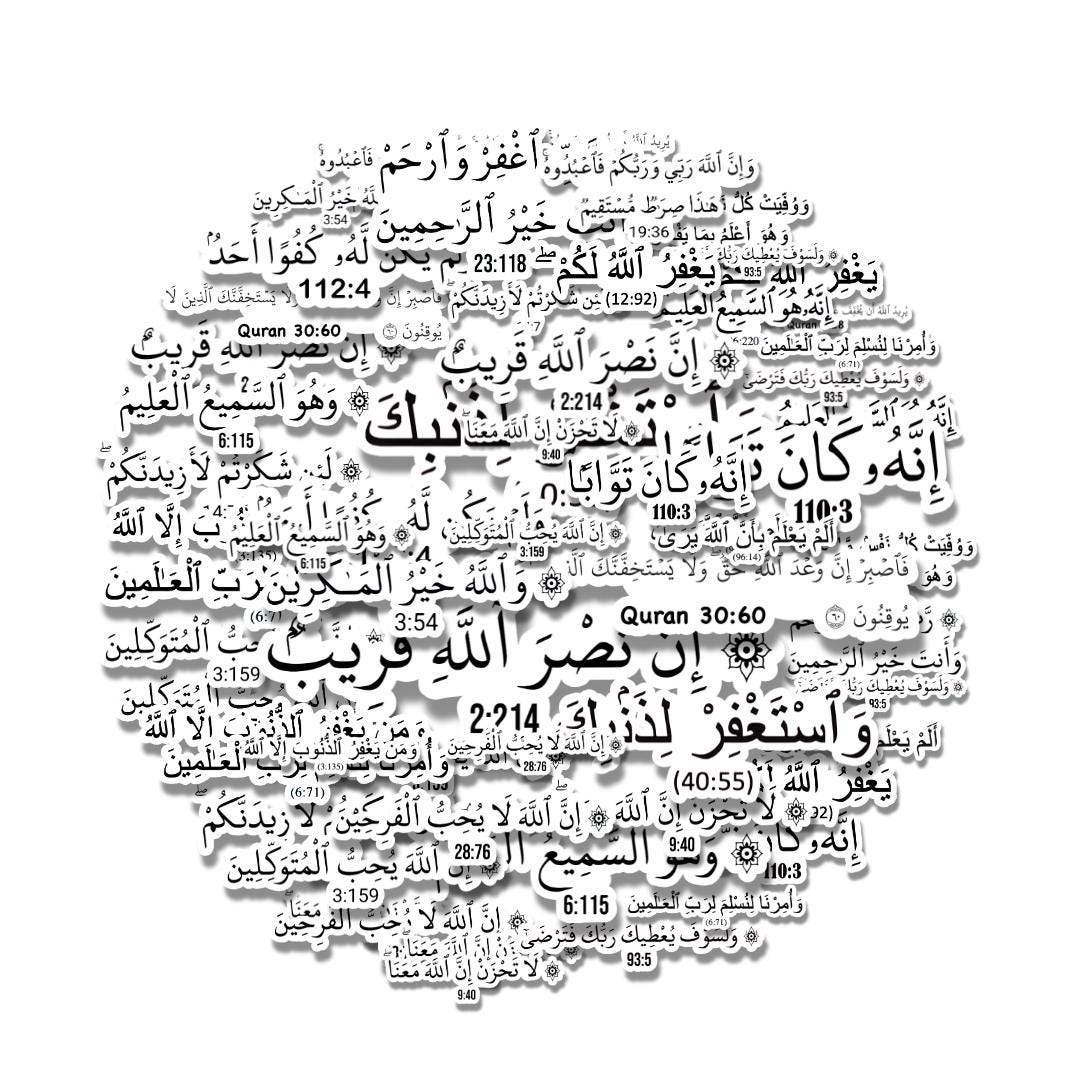 Islamic Quranic Verses Stickers Arabic Calligraphy for Home, Office ...