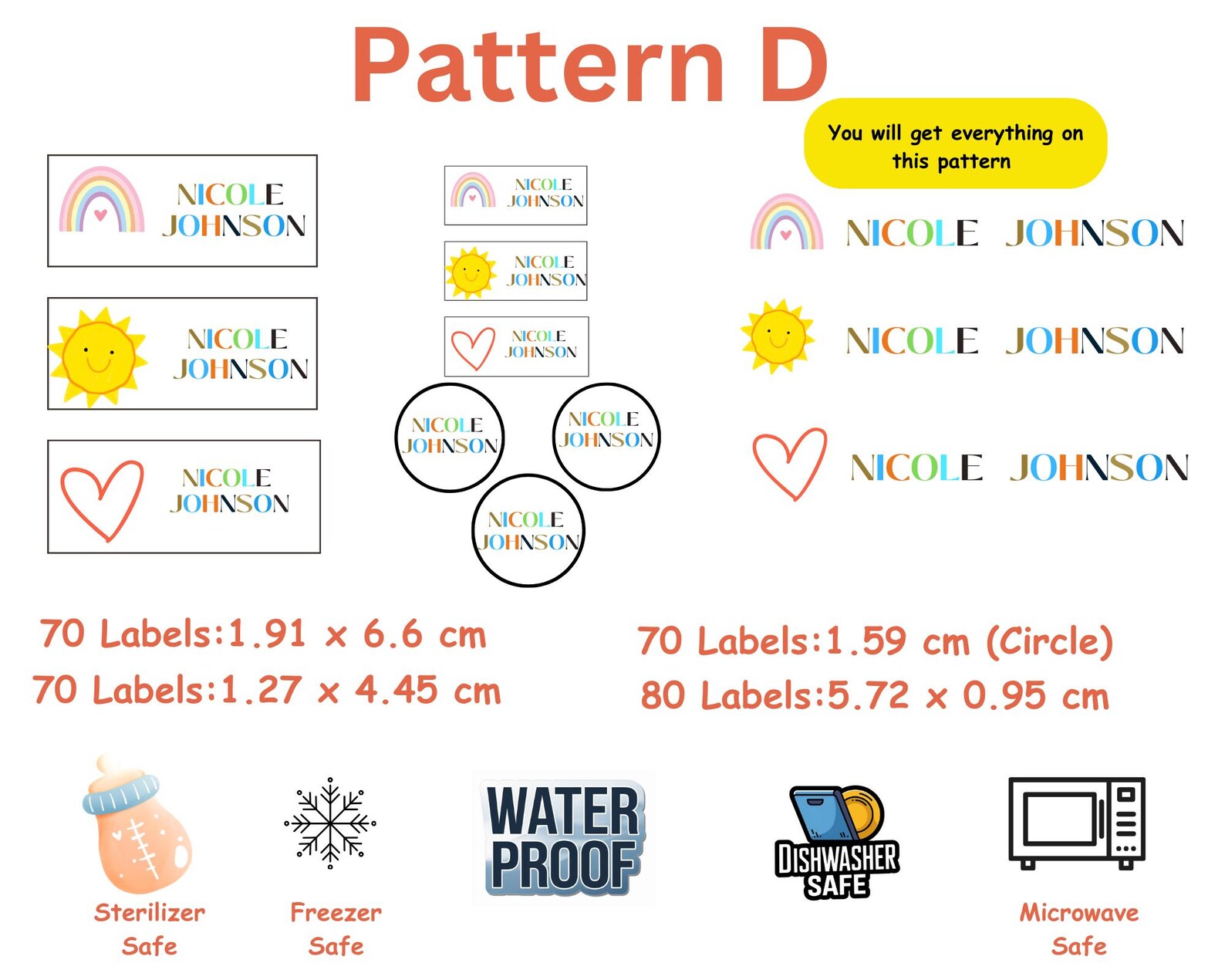 Waterproof Name Labels – Dishwasher Safe, Personalized School Supply ...