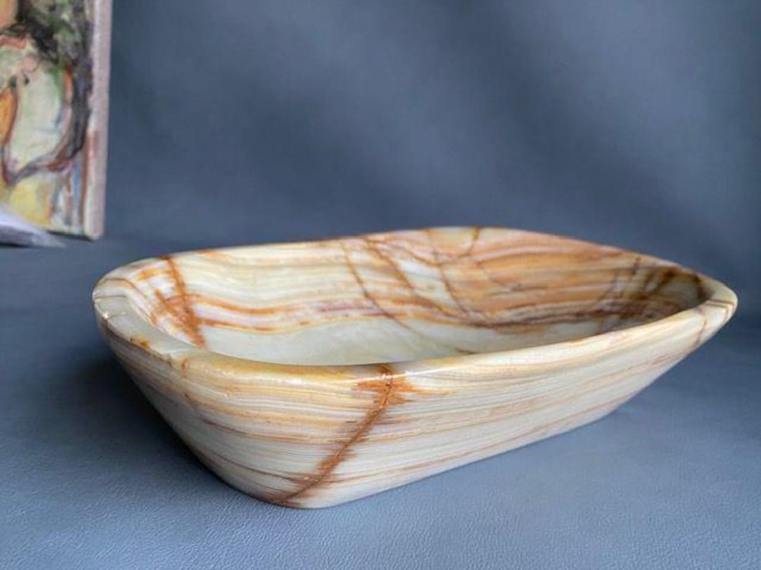 Aragonite Onyx Marble Stone Bowl Vintage From the 1970s - Etsy