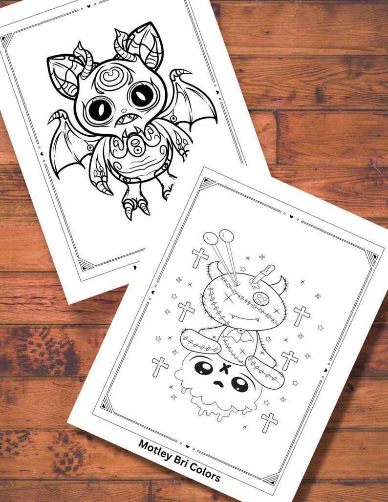 Creepy Horror Kawaii Coloring Book, Features 25 Coloring Pages ...