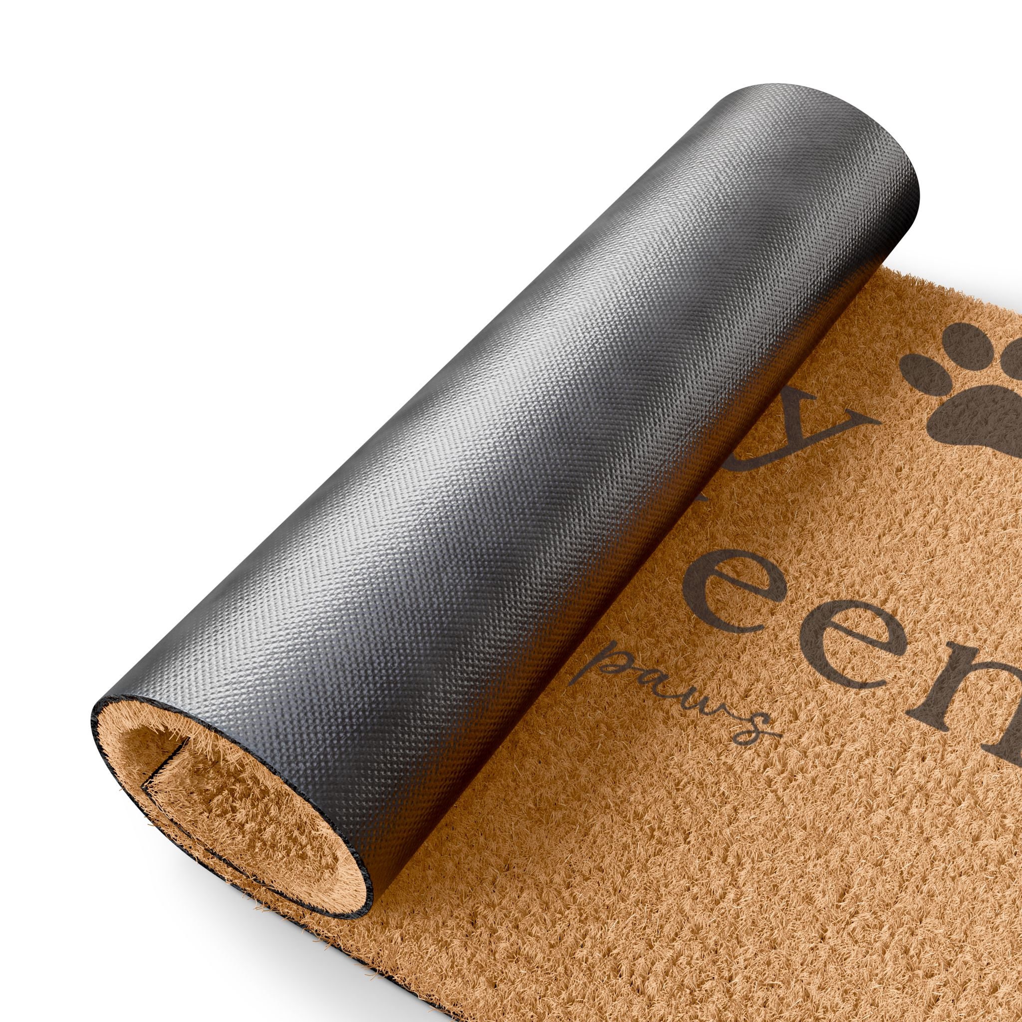 Funny Halloween Dog Paw Print Coir Doormat, Pet Welcome Mat, Howl-ween ...