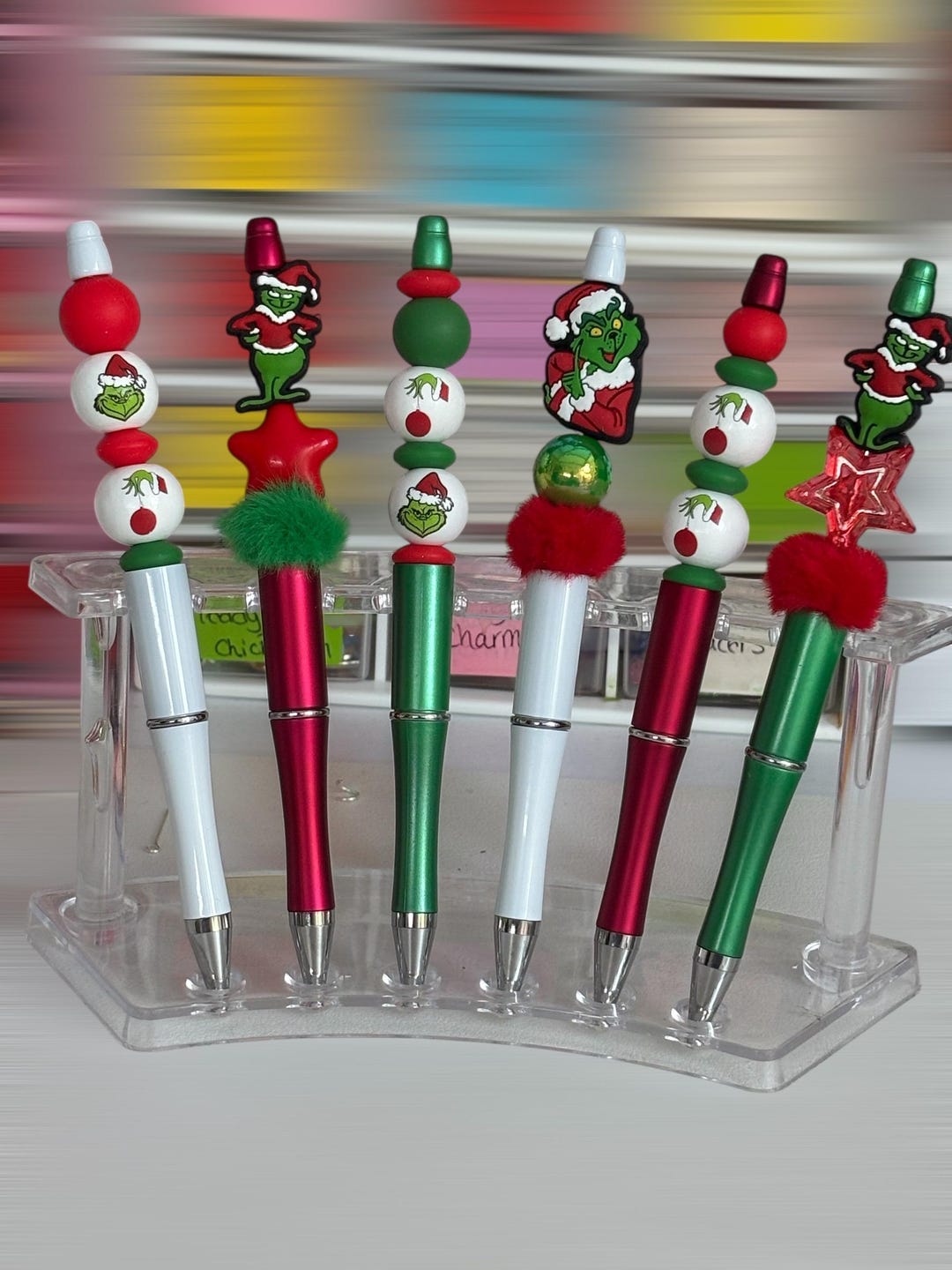 Fun Christmas Grinch Inspired Beaded Pen - Etsy
