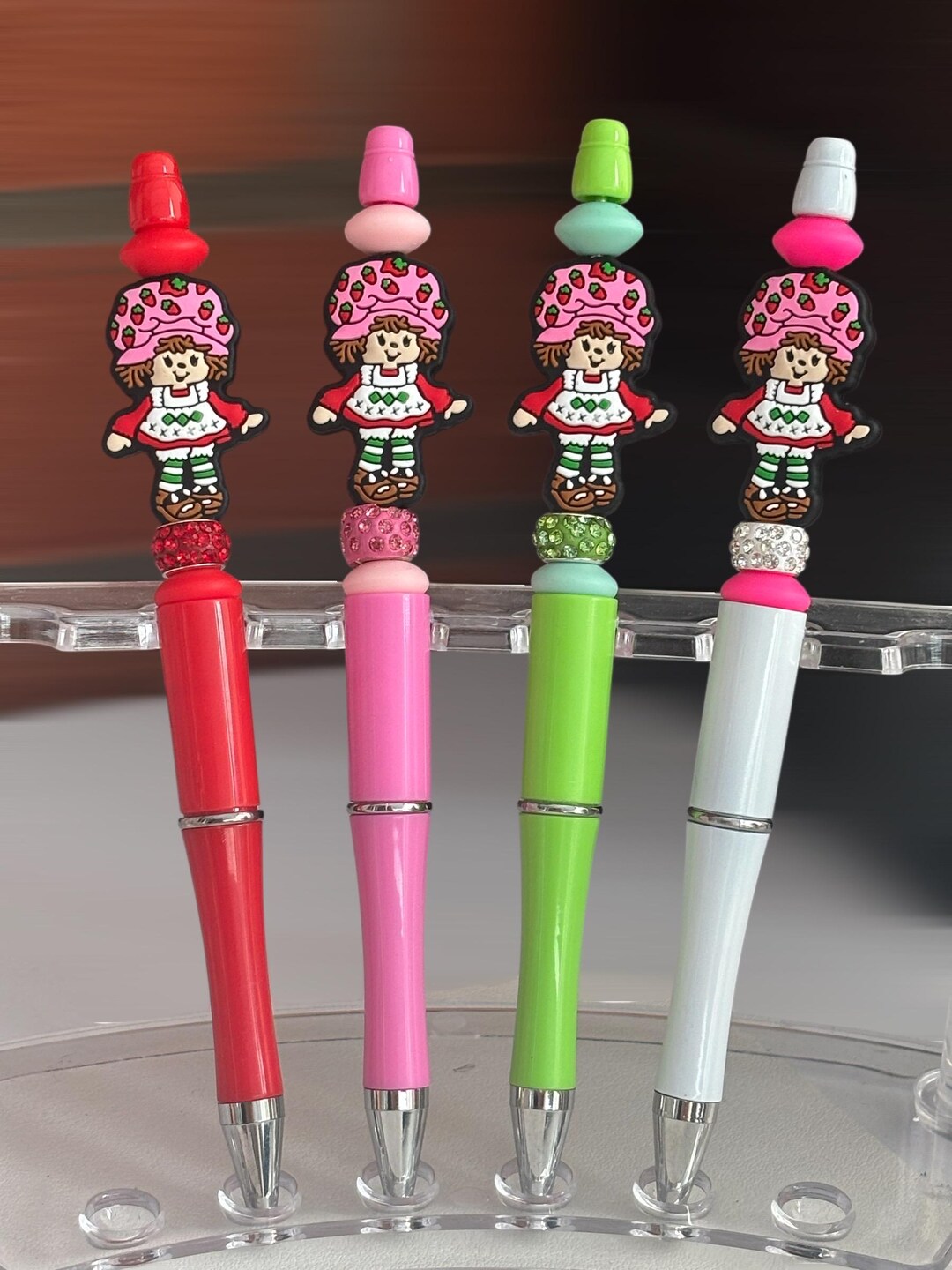 Cute Strawberry Girl|retro|80s| Cartoon Character Inspired Beaded Pen ...