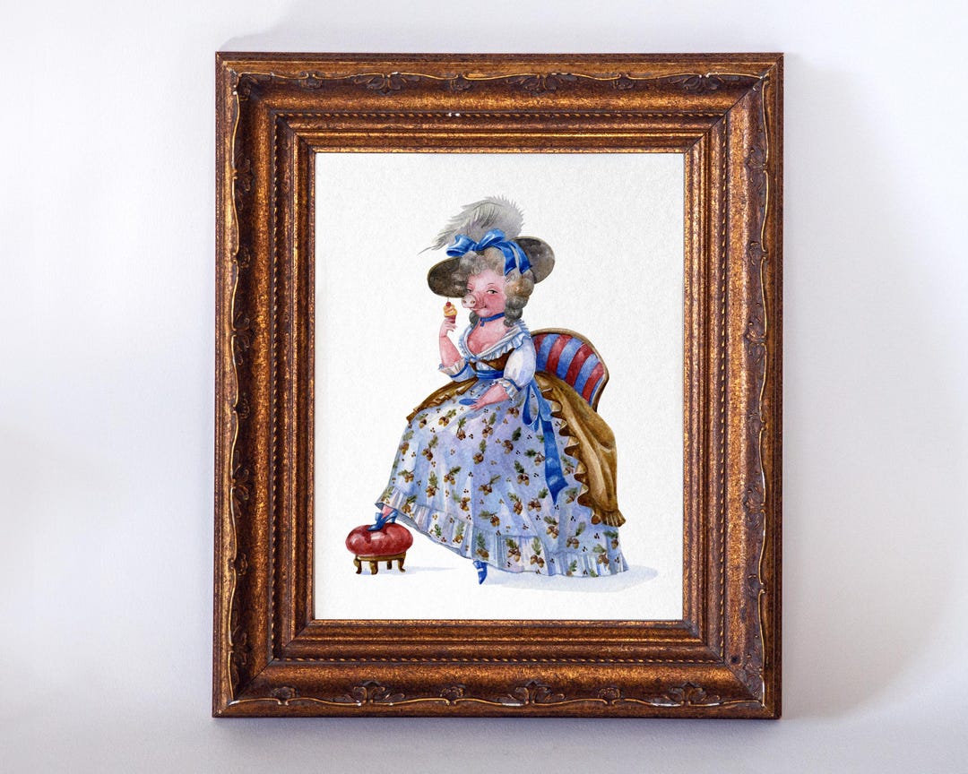 Victorian Pig Portrait,original Watercolor Painting,eclectic Art ...