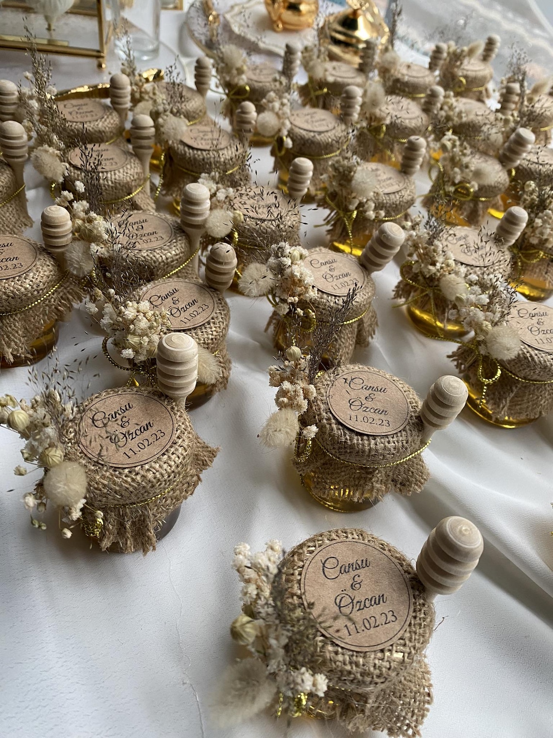 Honey Jar Wedding Favors, Bee Themed Personalized Gift, Honey Bridal ...