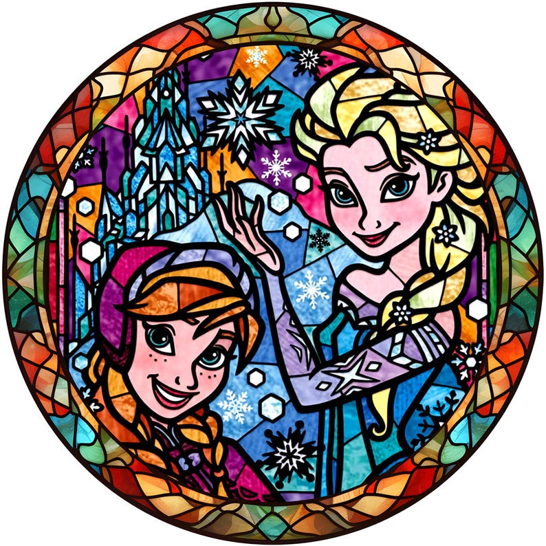 Disney Princess Stained Glass Image Ceramic Holiday Ornaments Belle ...