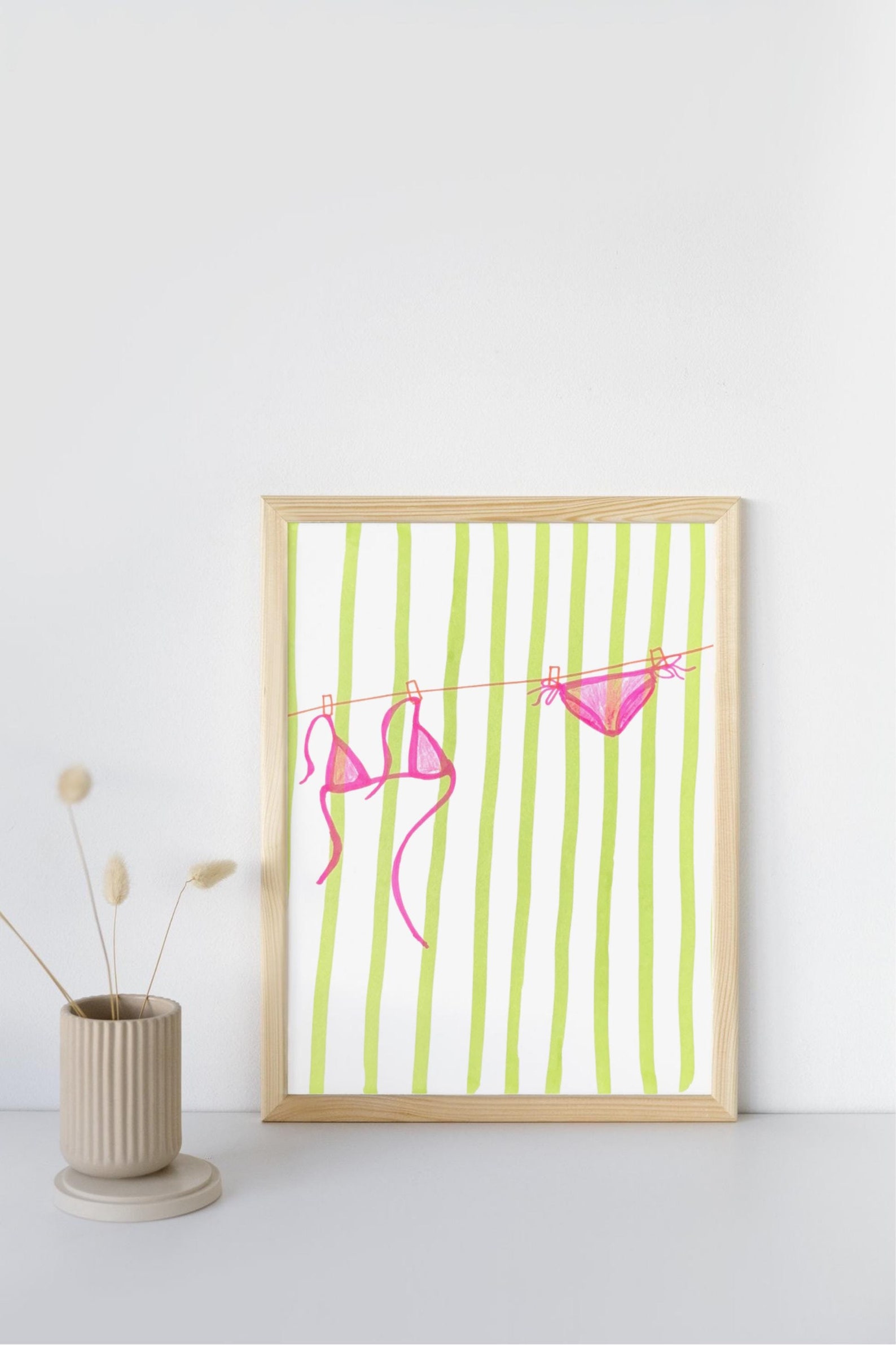 Bikini on Clothesline Green Poster Digital Download - Etsy