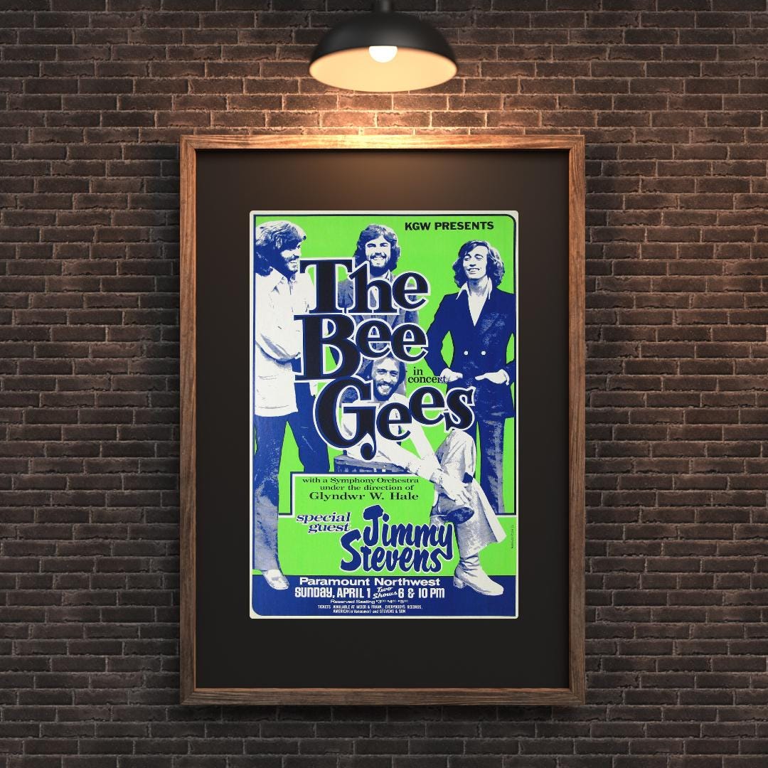 Vintage Bee Gees Paramount Northwest Concert Poster | PNG Digital ...