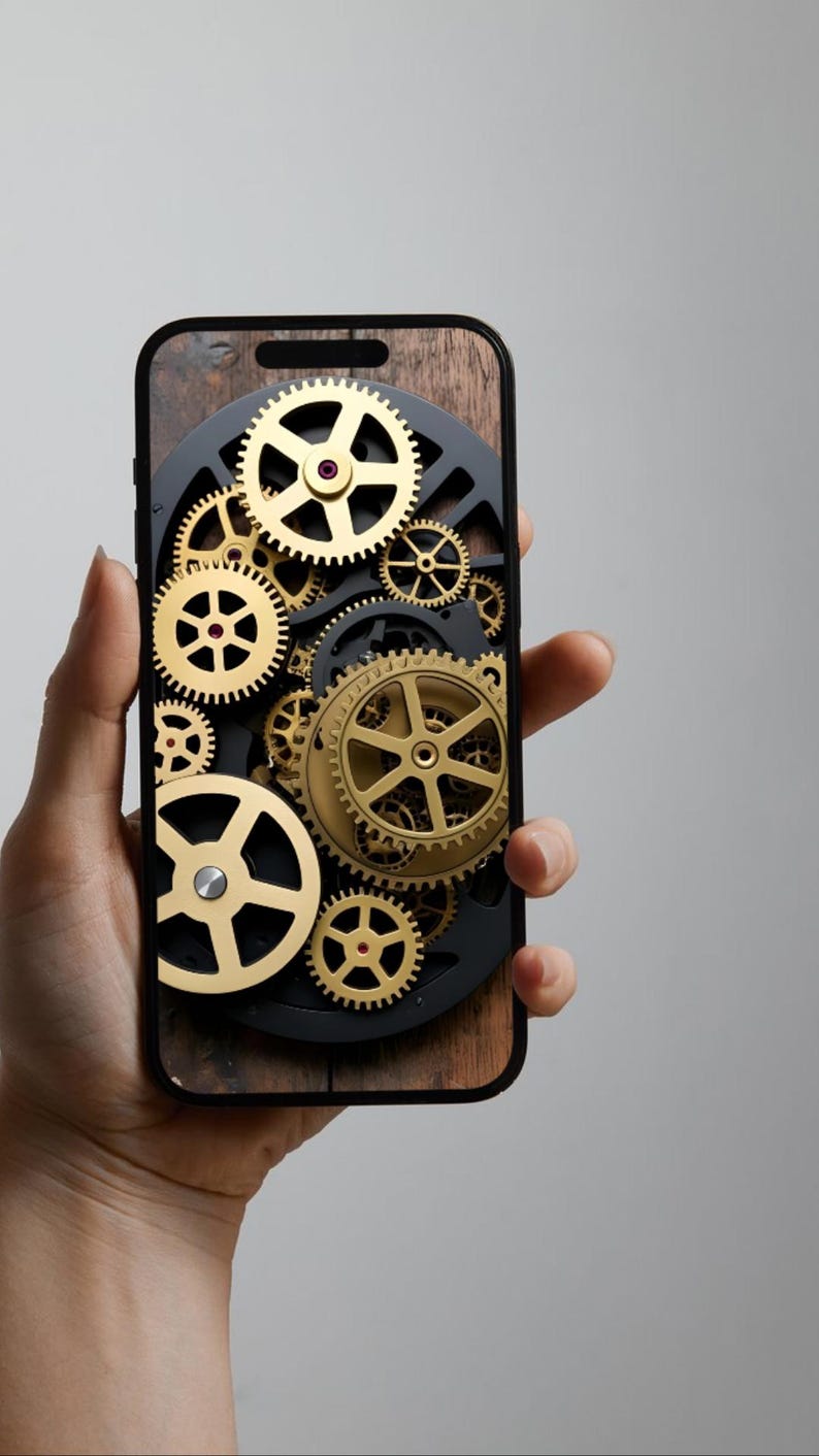 Steampunk Cogs 3D Mobile Wallpaper | 1080x1920 Digital Download ...