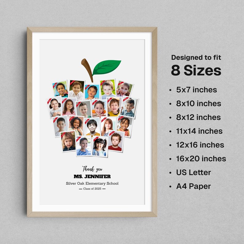 Editable Teacher Thank You Class Photo Poster (digital Download) - Etsy
