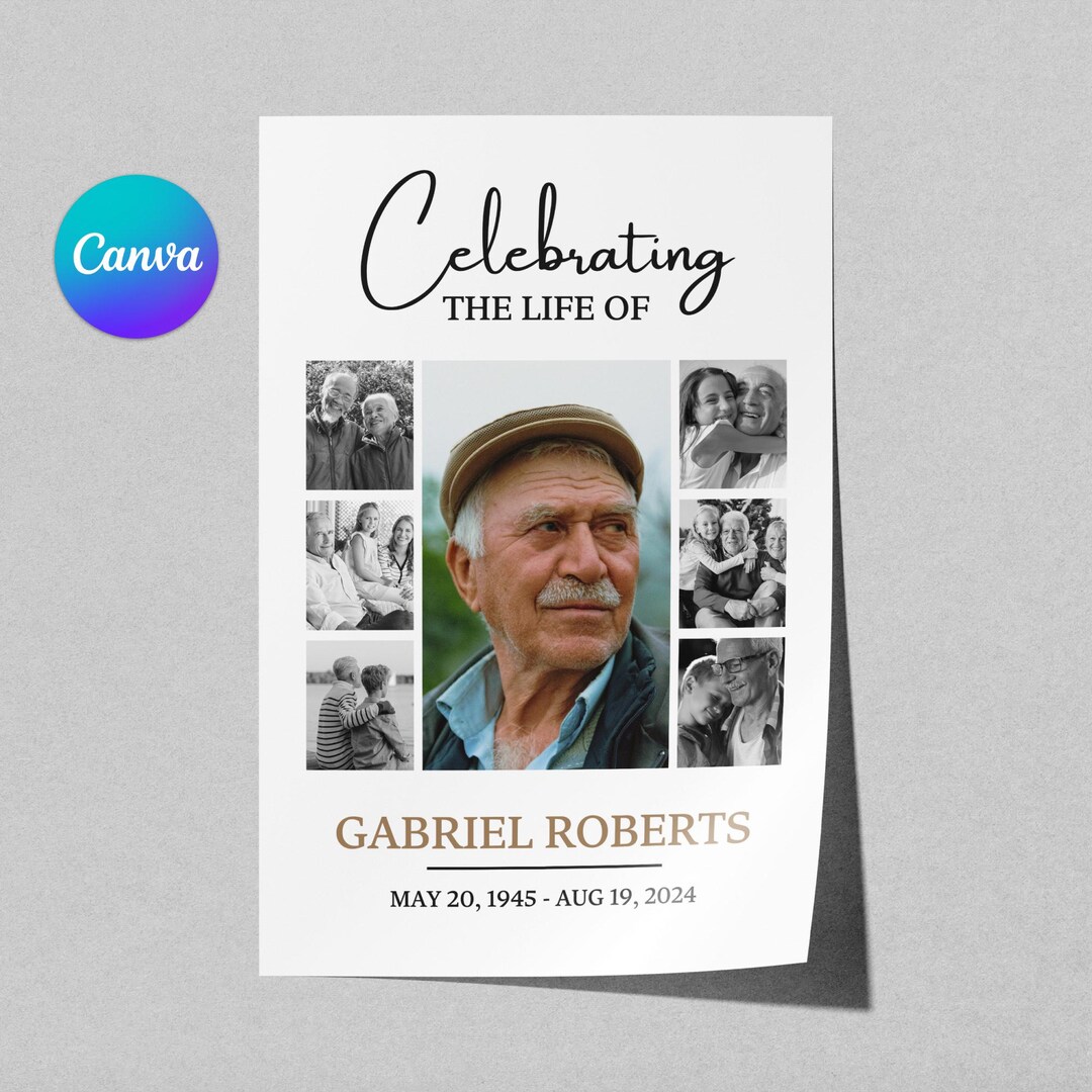 Editable Funeral Welcome Sign, Celebration of Life Sign, Memorial Sign ...