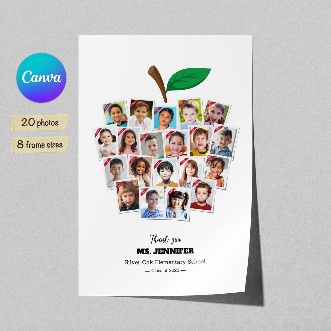 Editable Teacher Thank You Class Photo Poster (digital Download) - Etsy