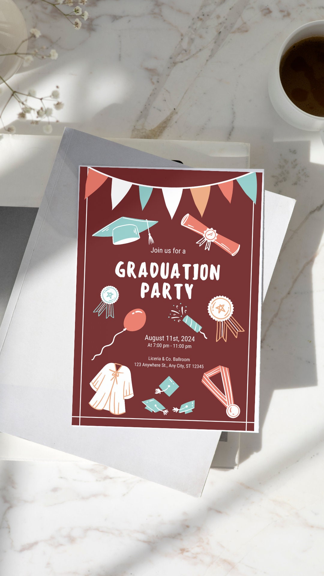Editable Graduation Invitation Template, Graduation Announcement ...