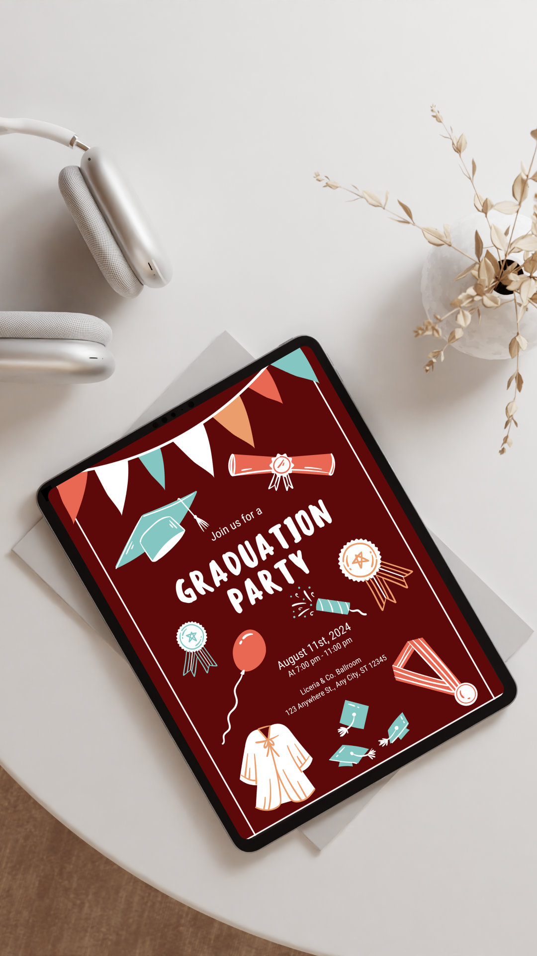 Editable Graduation Invitation Template, Graduation Announcement ...