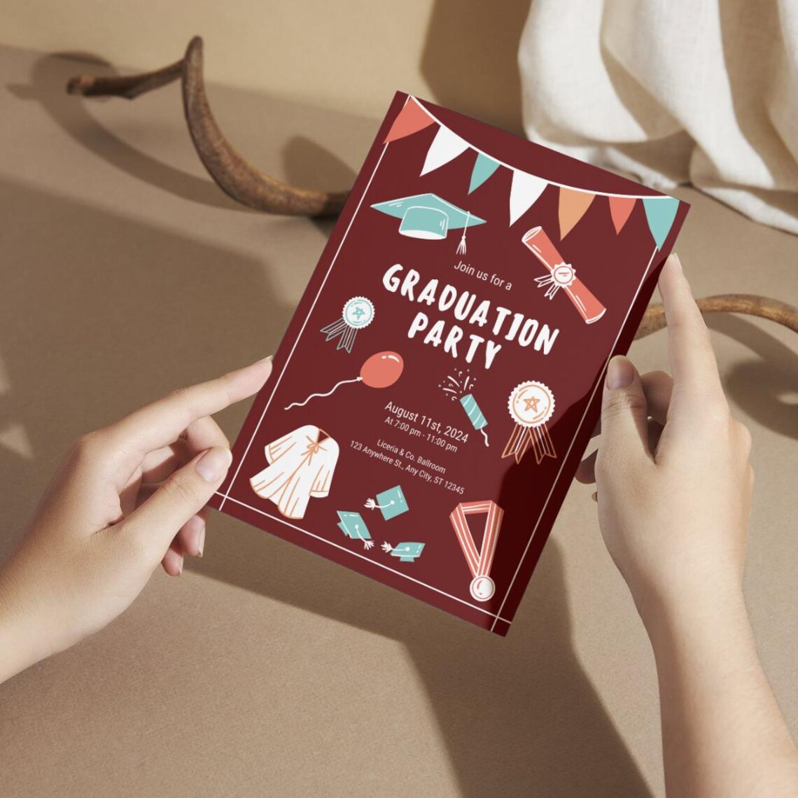 Editable Graduation Invitation Template, Graduation Announcement ...
