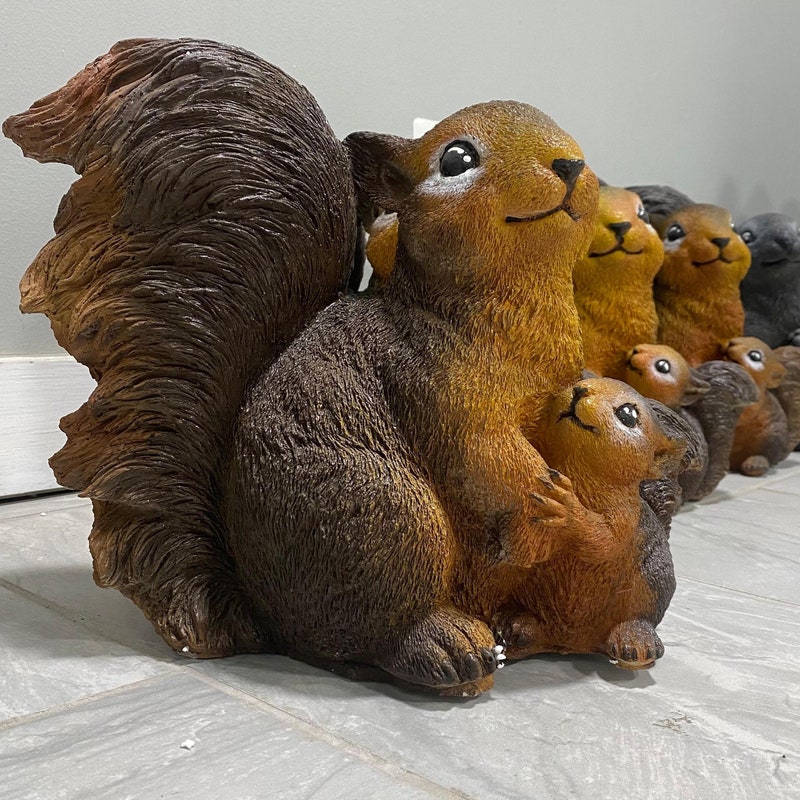 Squirrel Family Figurine - Etsy
