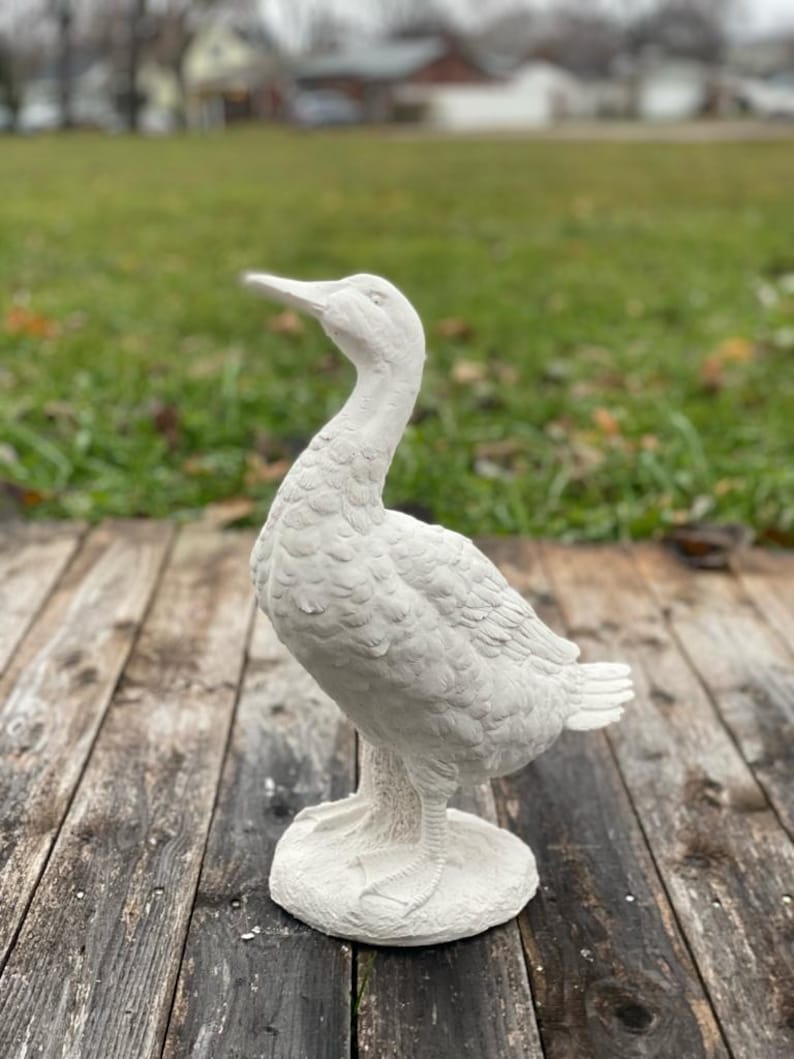 Stone 15" Porch Goose Statue, HANDMADE Dress up Goose Statue, Life-size ...