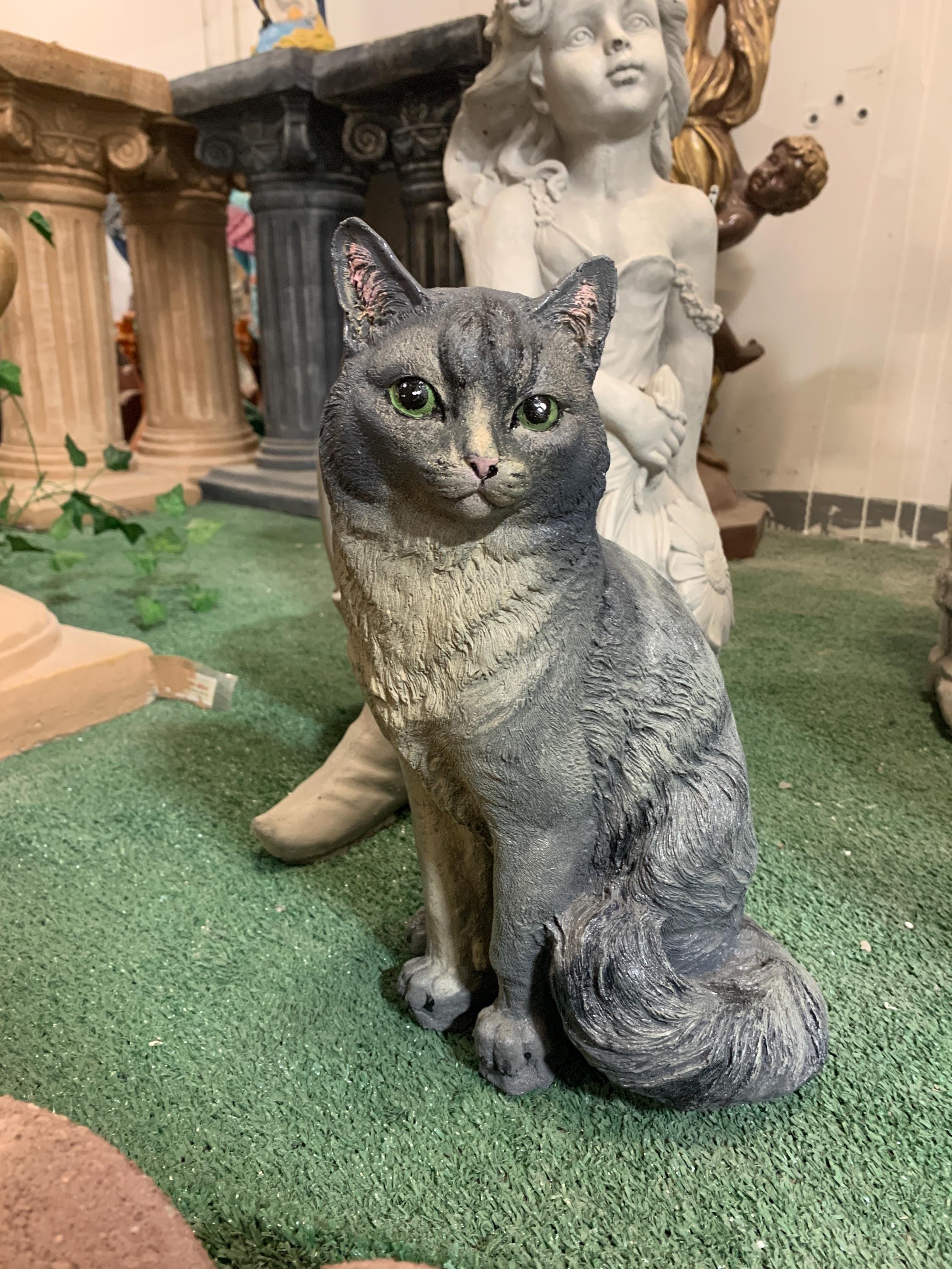 Life-size Cat Statue Upright Memorial Cat Statue Handmade and Can Be ...