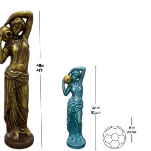 Dione the Divine Water Goddess Garden Statue. Handmade Cement Outdoor ...
