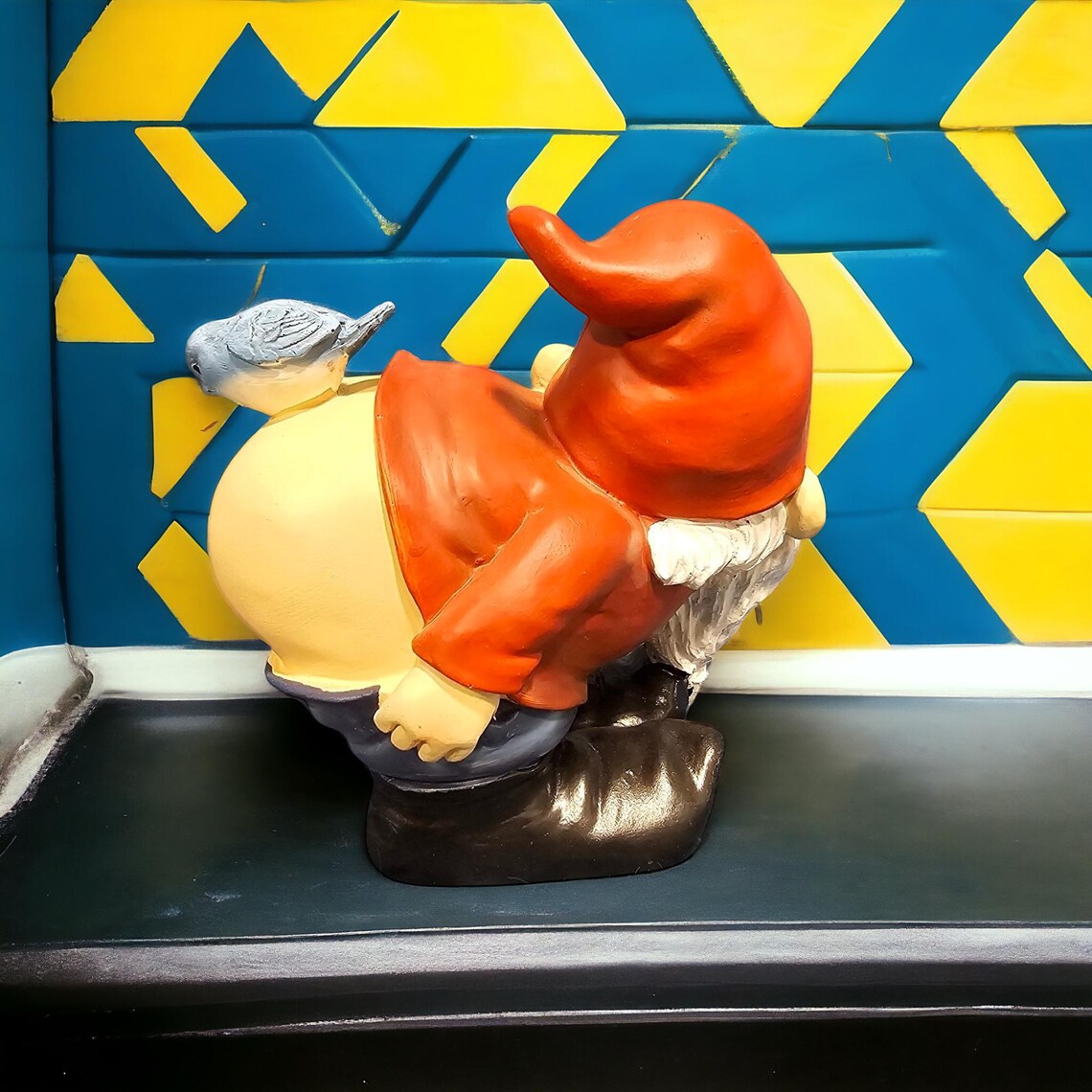 Ur Home Decor Funny Mooning Gnome – 7" Outdoor Garden Statue, Hilarious ...