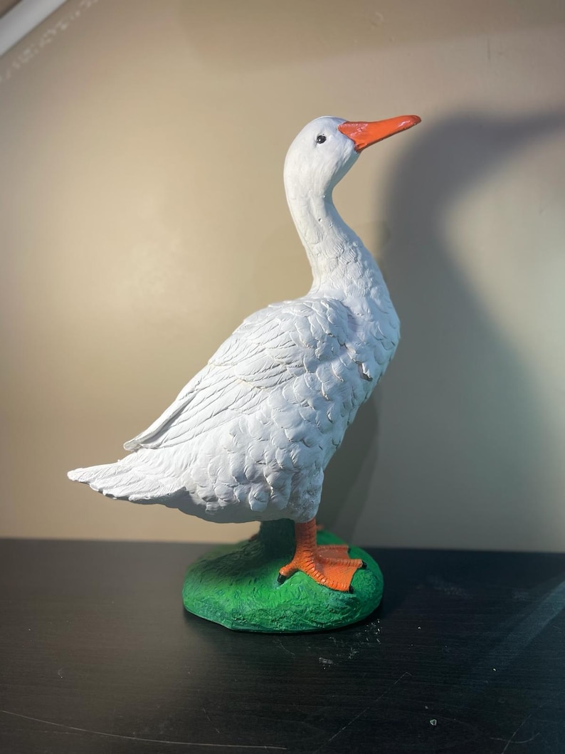 Stone 15" Porch Goose Statue, HANDMADE Dress up Goose Statue, Life-size ...