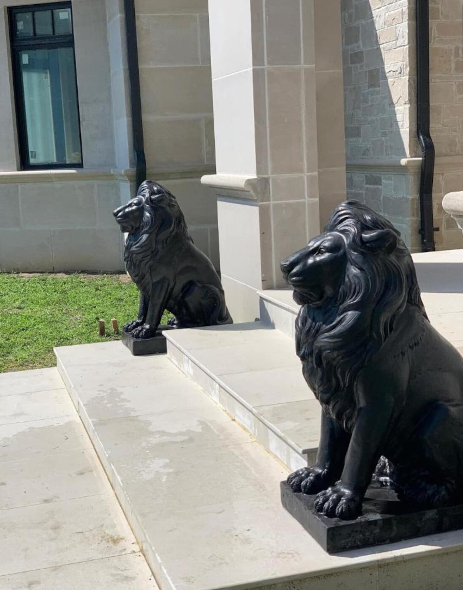 40" STONE Lion Statue | MASSIVE CONCRETE Lion Statue | Decor Statues ...