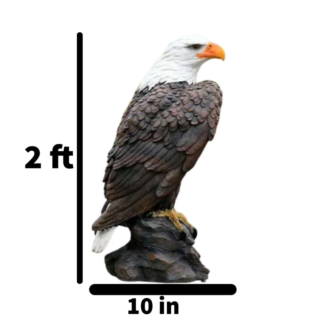 American Bald Eagle Statue ,24" Solid Concrete Life-size Outdoor/indoor ...