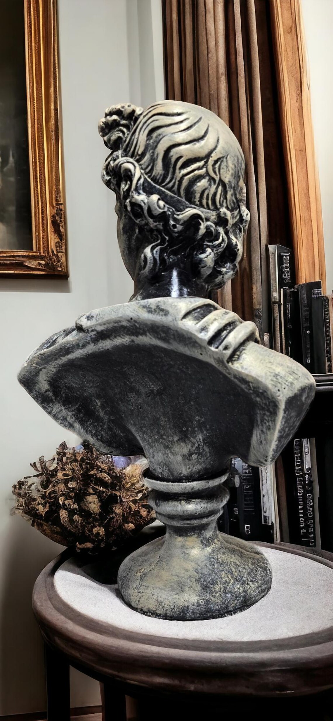 11.8" Apollo Bust Sculpture – Handcrafted Concrete Greek God Statue ...