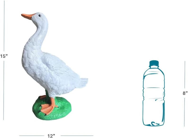 Stone 15" Porch Goose Statue, HANDMADE Dress up Goose Statue, Life-size ...