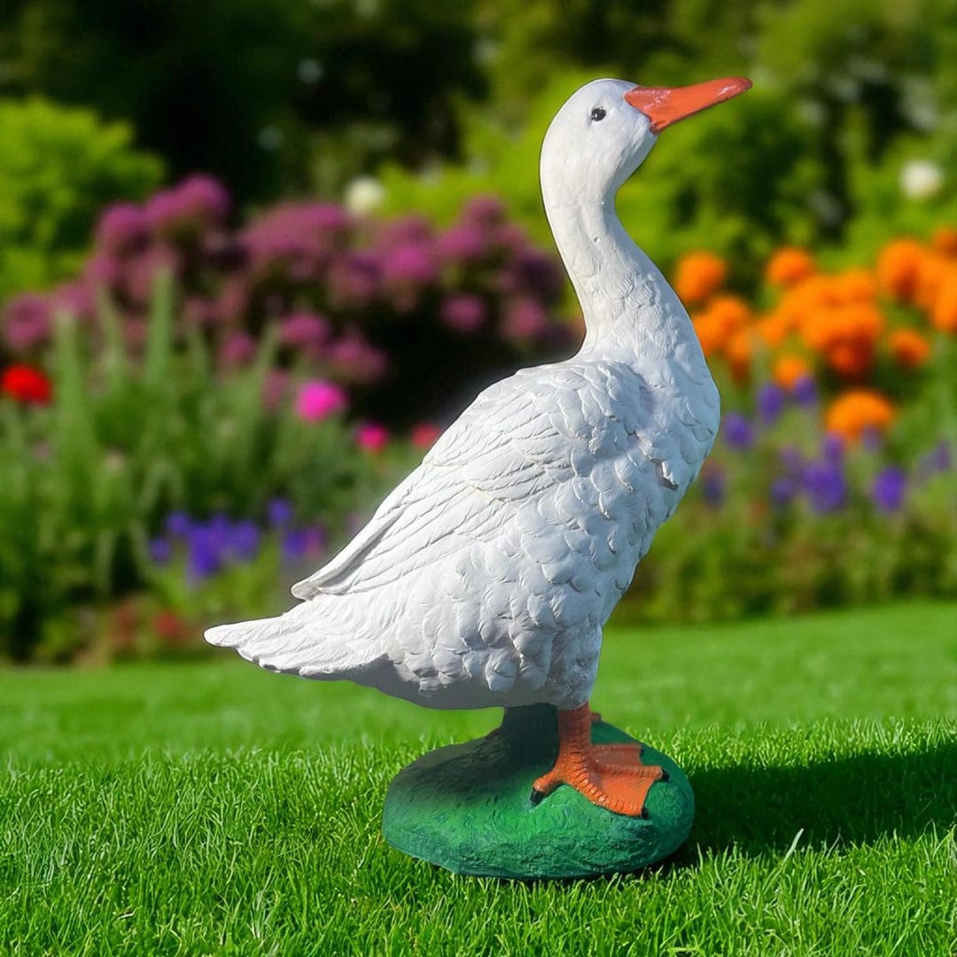 Large Stone 15" Porch Goose Statue, HANDMADE Dress up Goose Statue ...