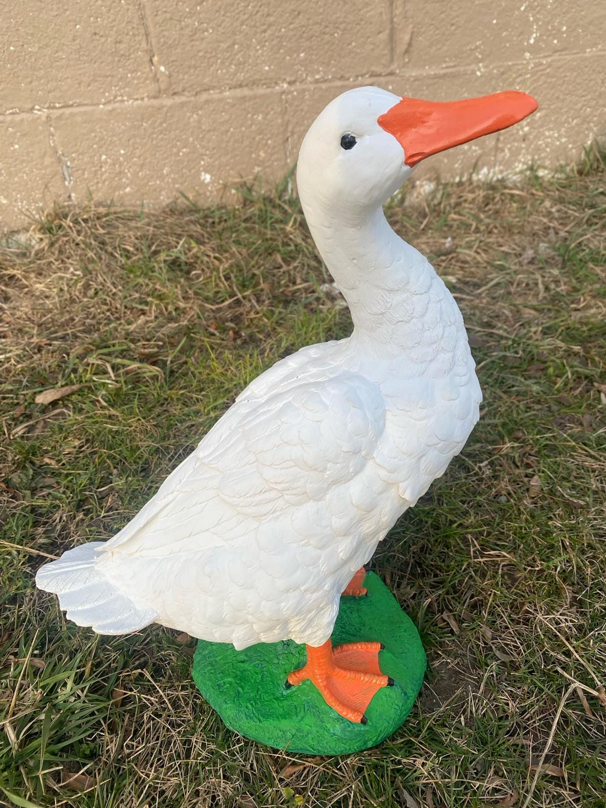 Stone 15" Porch Goose Statue, HANDMADE Dress up Goose Statue, Life-size ...