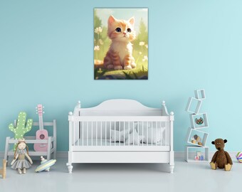 Adorable Cat Wall Art, Cute Feline Trio Poster, Children Room Wall Art ...