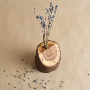 Wooden Rustic Vase for Dried Flowers Small Natural Decorative Handmade ...