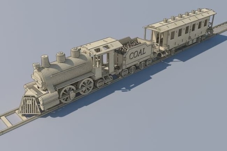 Miniature Wooden Train Locomotive Laser Cut CDR Files - Etsy