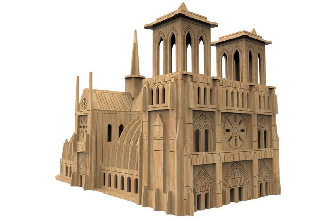 Miniature Cathedral Notre Dame - DXF Files for CNC / Laser Cutting - Etsy