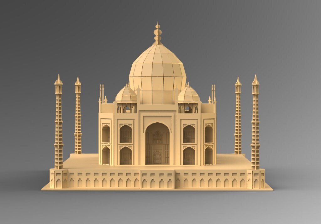 Modelo en miniatura Taj Mahal Archivos CNC, Archivos DXF para CNC ...