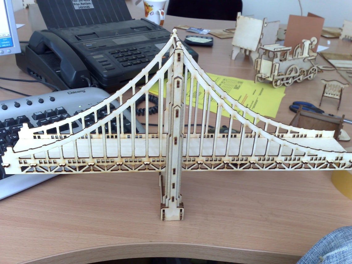 Golden Gate Bridge Miniature Model - DXF Laser Cut Files - Etsy