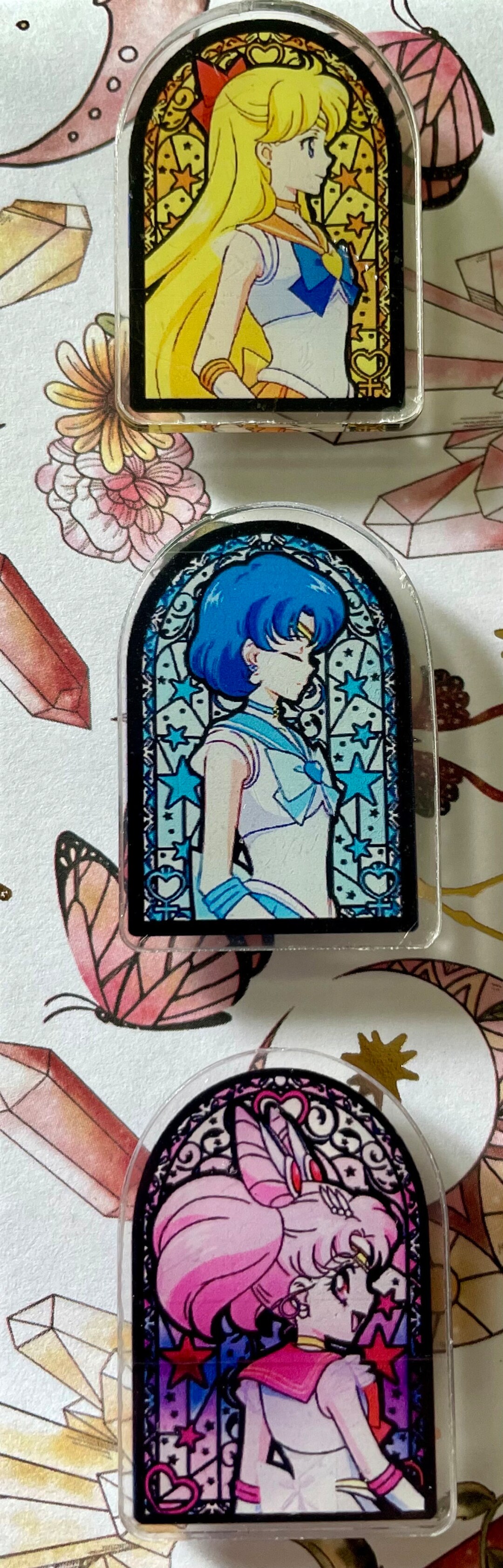 Sailor Moon Inpired Kawaii Anime Acrylic Magnets, for Fridge, Whitebord ...