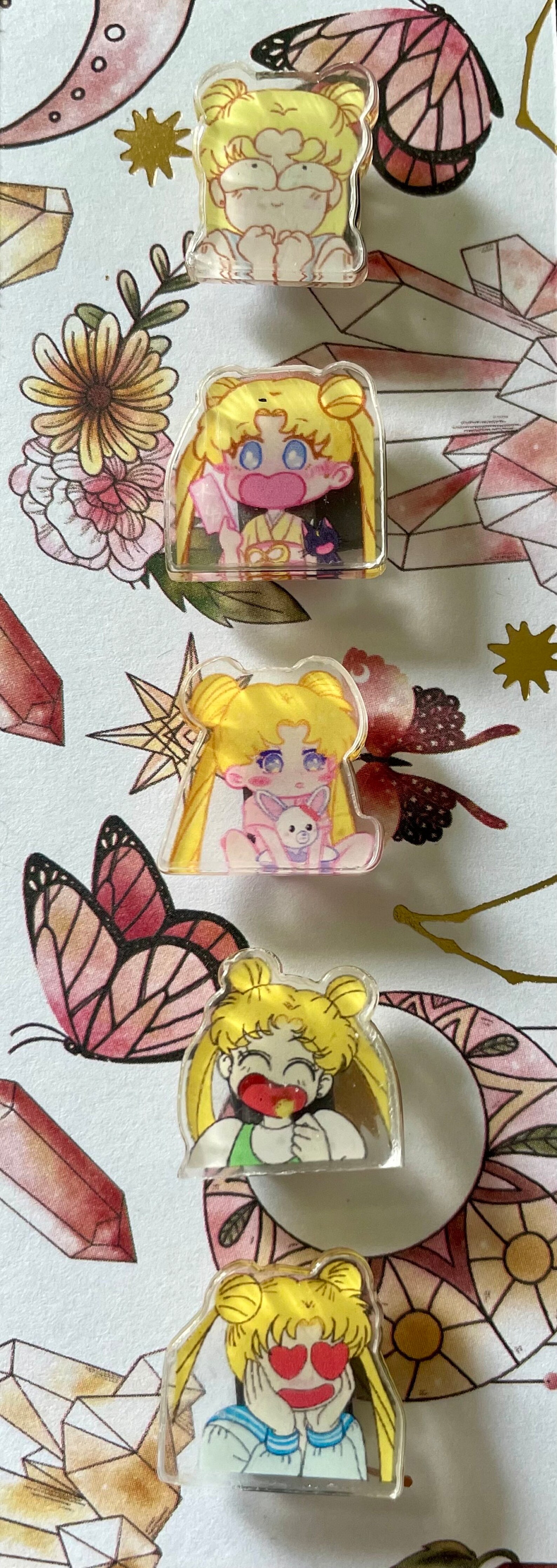 Sailor Moon Inpired Kawaii Anime Acrylic Magnets, for Fridge, Whitebord ...