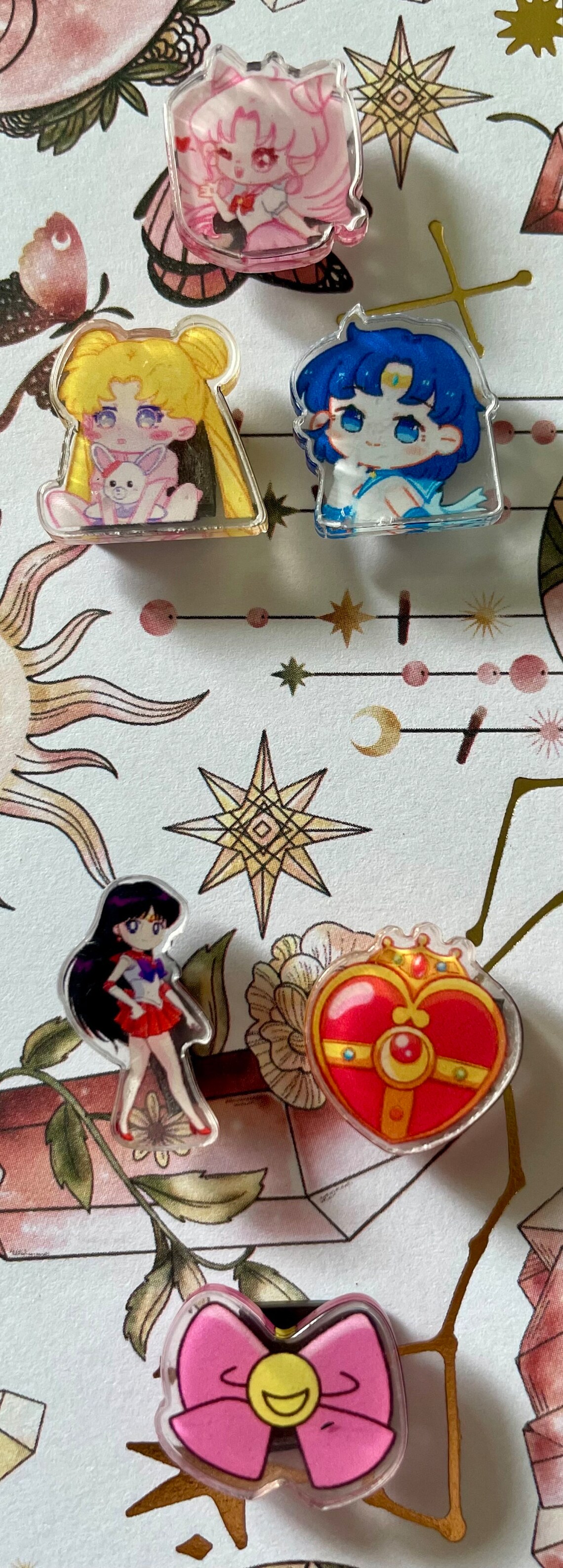 Sailor Moon Inpired Kawaii Anime Acrylic Magnets, for Fridge, Whitebord ...