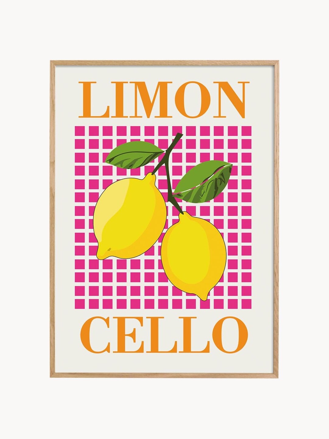 Limoncello Poster, Digital Print, Retro Italy, Lemons, Orange and Red ...