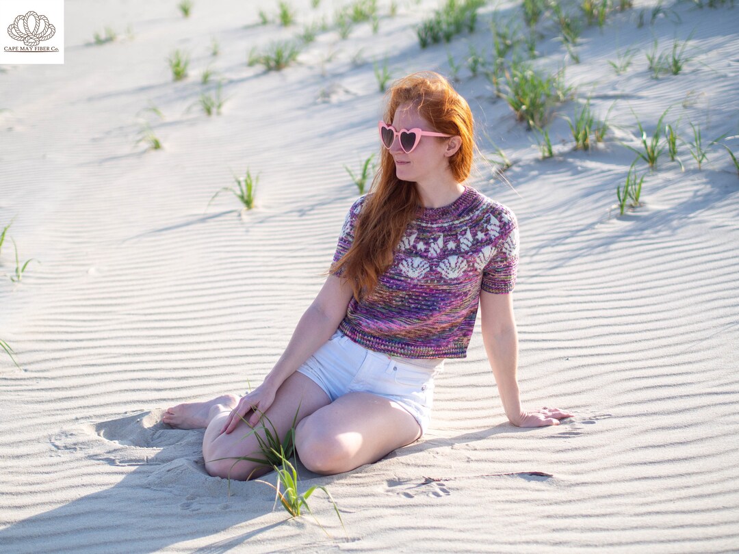 Seashell Pullover Hand Knitting Pattern / Fingering or Sock Weight Yarn ...