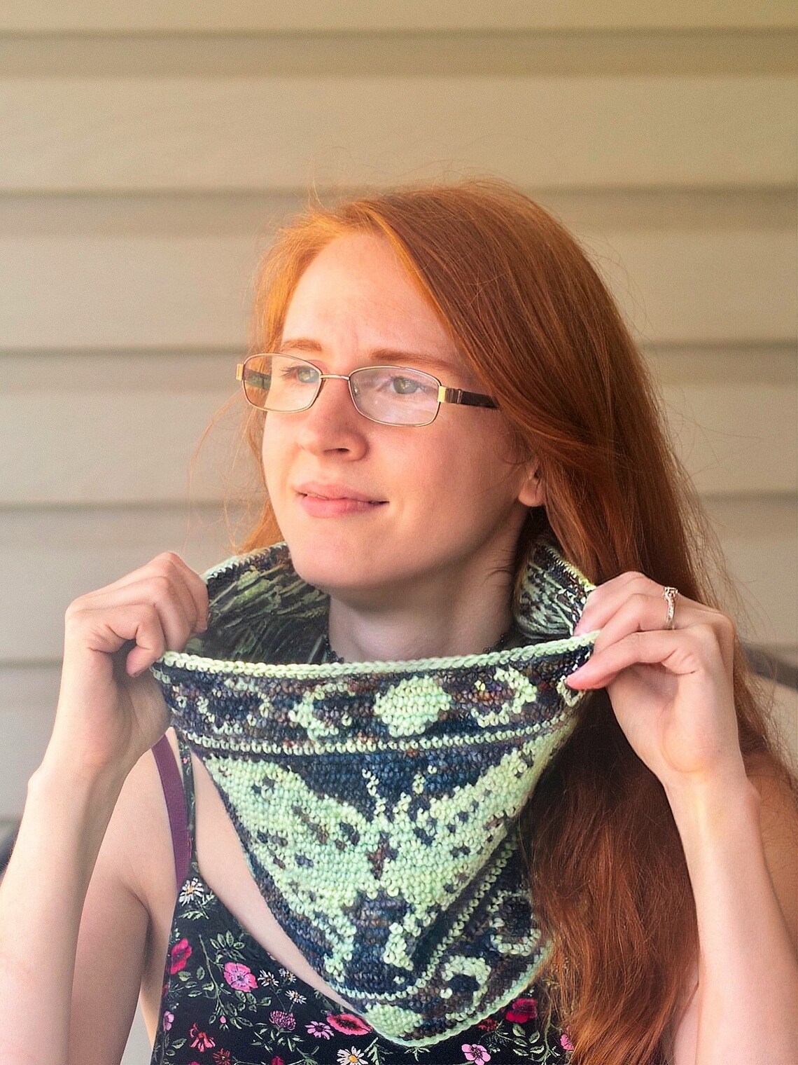 Luna Moth Crochet Cowl Pattern: DK Weight Colorwork (PDF Pattern) - Etsy