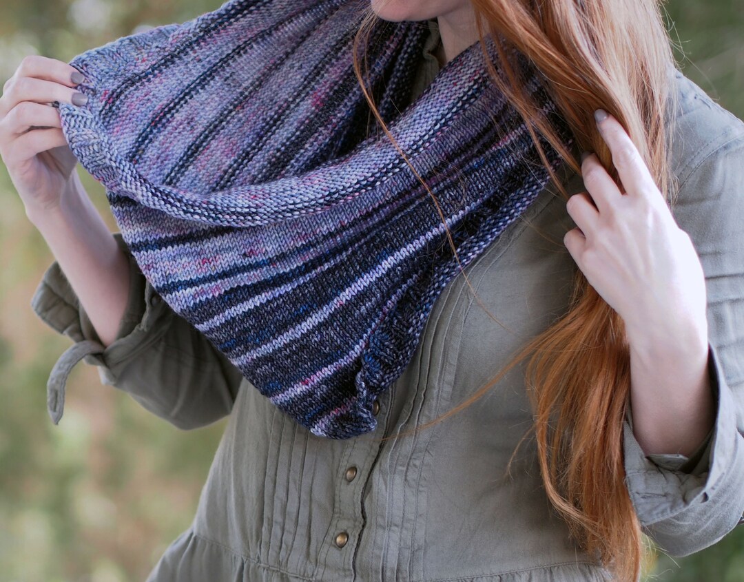 Hand Knitting Cowl Pattern- Stryped Cowl - Etsy
