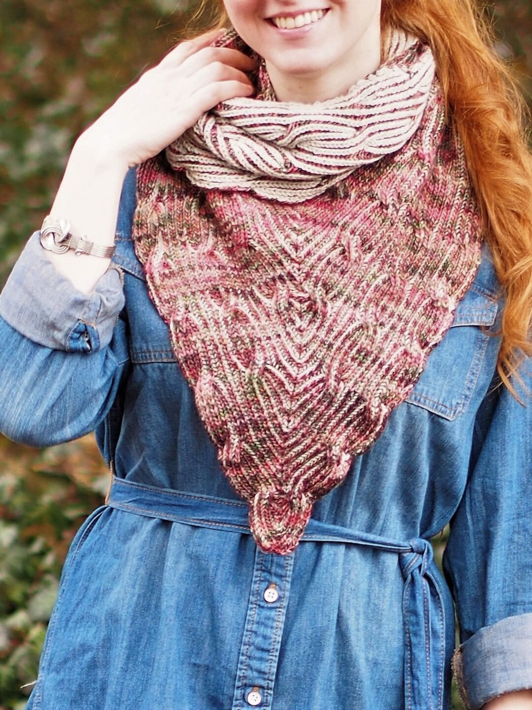 Brioche Cable Knit Cowl Pattern: Two-color Reversible Bandanna (PDF ...
