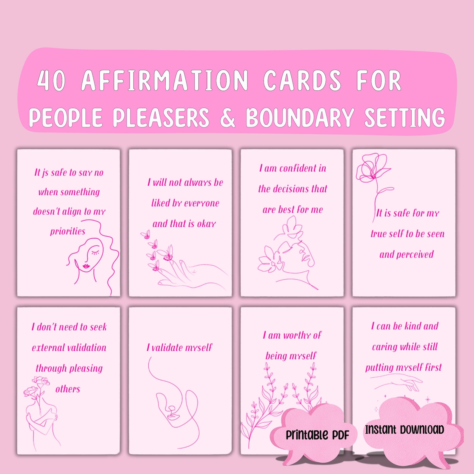 Positive Affirmation Cards for People Pleasers Card Deck for Women ...
