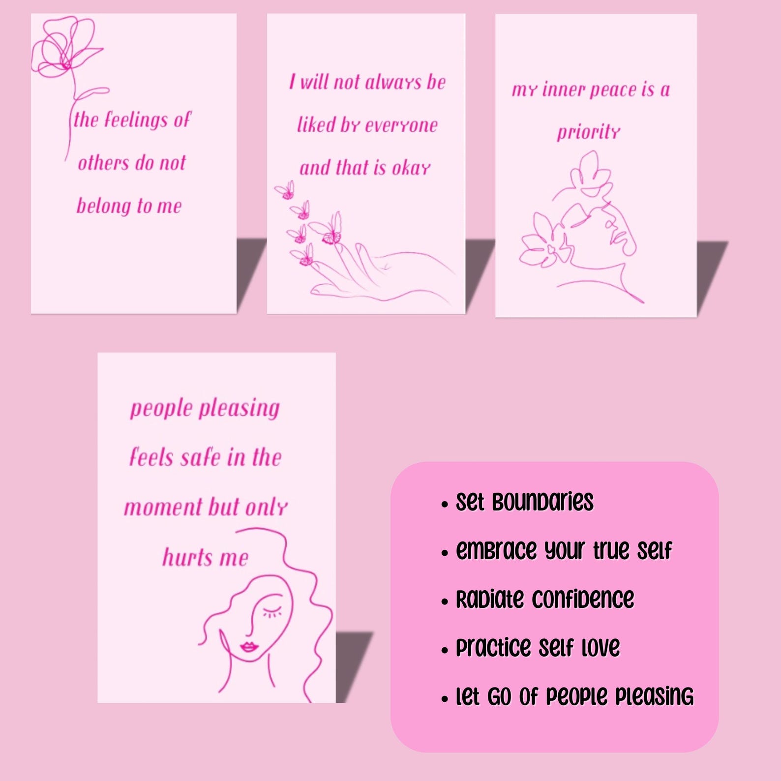 Affirmation Cards for People Pleasers Card Deck for Women Setting ...
