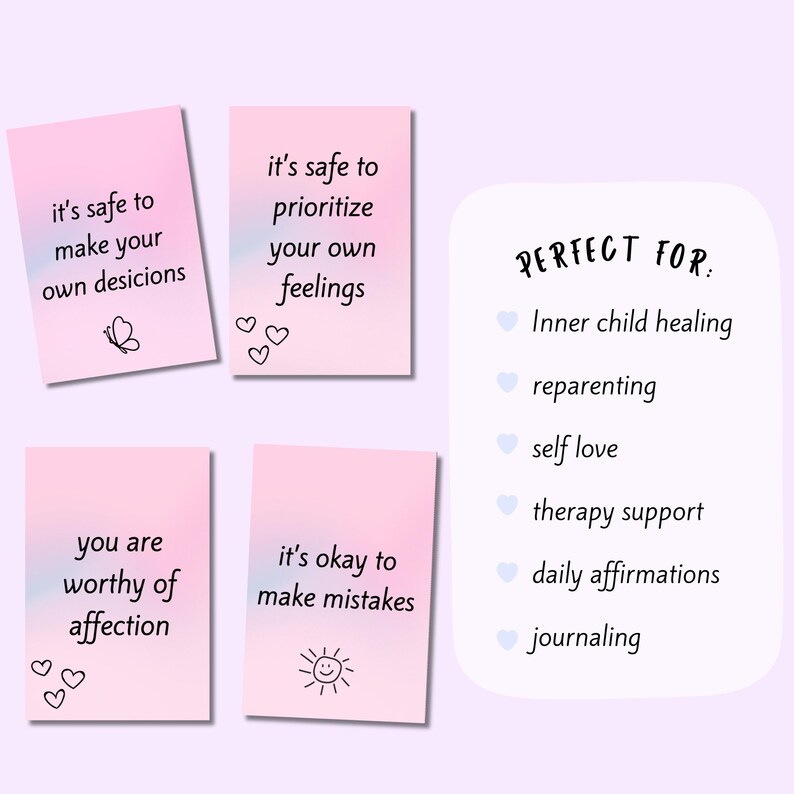 Inner Child Healing Cards for Self Love & Worth | Reparenting Therapy ...